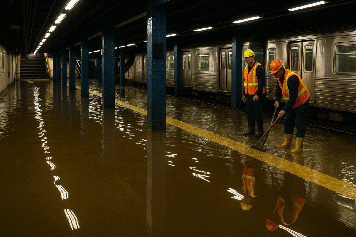 Heavy Rain Floods New York Subway Stations, Disrupting Train Services ...